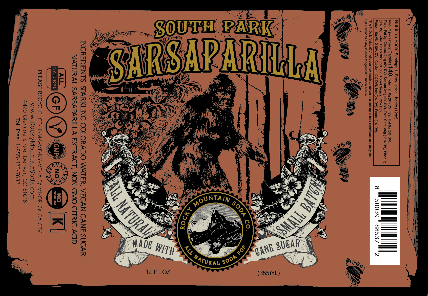 South Park Sarsaparilla | Rocky Mountain Soda Co.